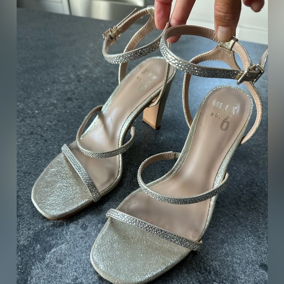 Mix No. 6 | Shoes | Mix No 6 Rhinestone And Gold Heels | Poshmark